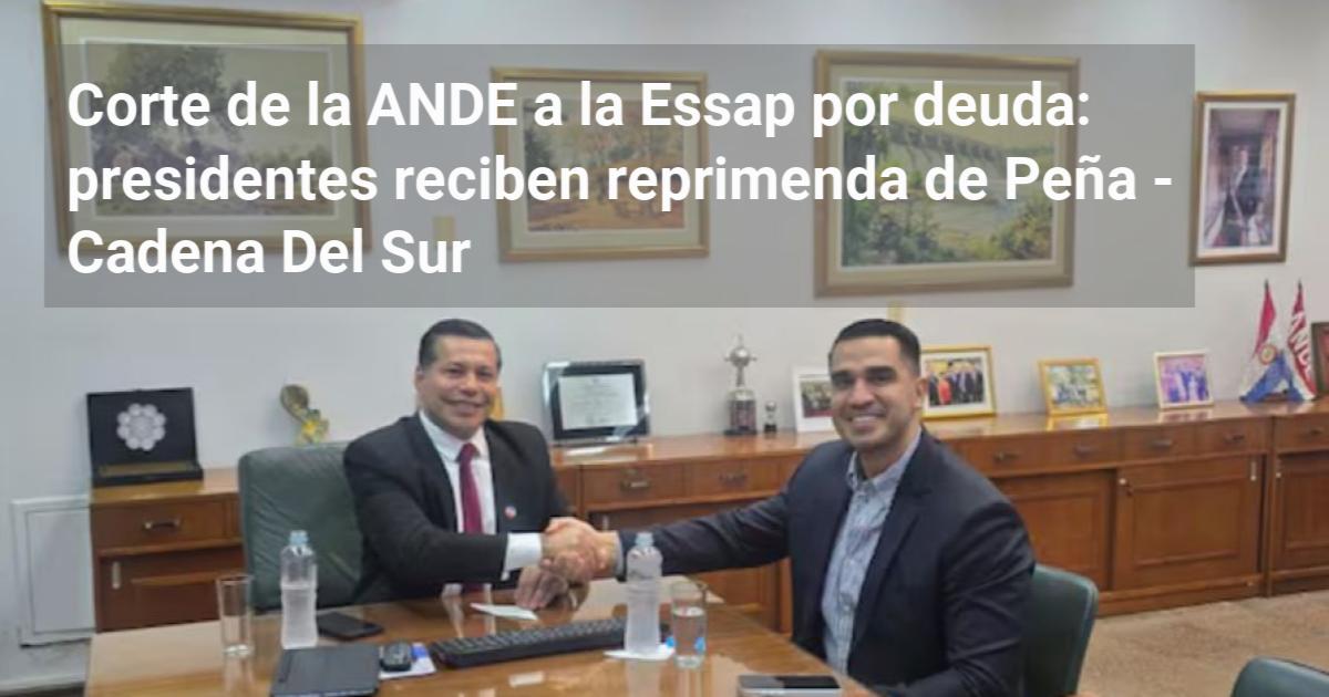 Corte de la ANDE a la Essap por deuda: presidentes reciben reprimenda ...