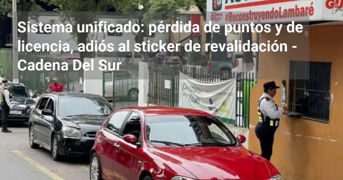 Sistema unificado: pérdida de puntos y de licencia, adiós al sticker de ...